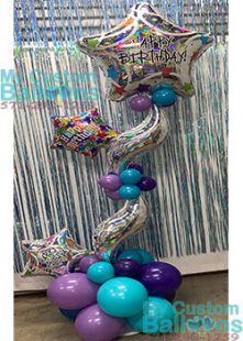 My Custom Balloons | 7Ft Custom Birthday Curve Balloon Pillar Gift