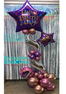 My Custom Balloons | 7Ft Custom Birthday Curve Balloon Pillar Gift