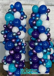 My Custom Balloons | Organic Balloon Column 8 Ft Tall