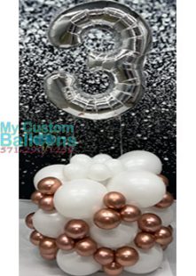 My Custom Balloons | Indoor Balloon Cluster With A 34in Helium Filled ...