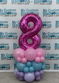 My Custom Balloons | Indoor Balloon Cluster With A 34in Number